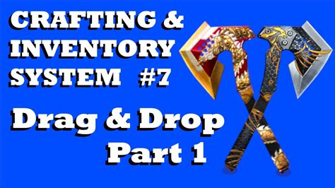 unity drag and drop inventory system part1 crafting and inventory system series 7 youtube