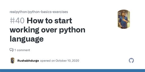 how to start working over python language · issue 40 · realpython python basics exercises · github