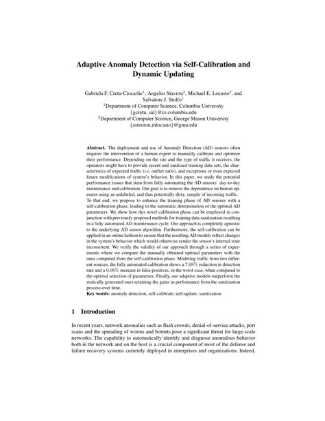 pdf adaptive anomaly detection via self calibration and dynamic updating