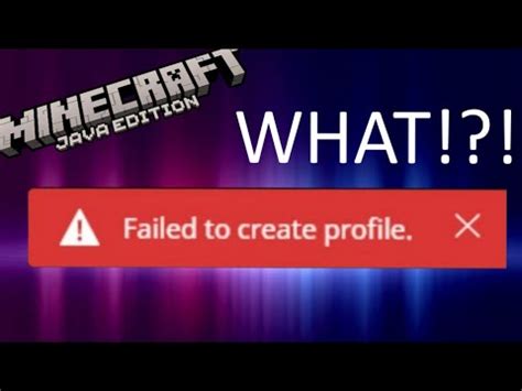 Why Is It Saying Failed To Create Profile When I M Making My Username