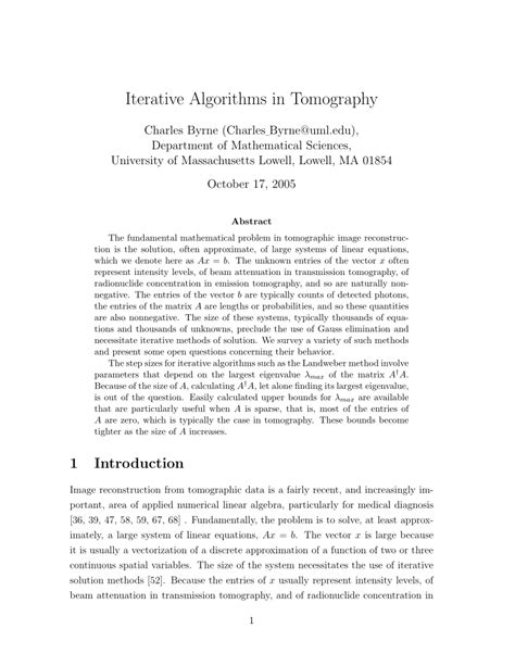 pdf iterative algorithms in tomography