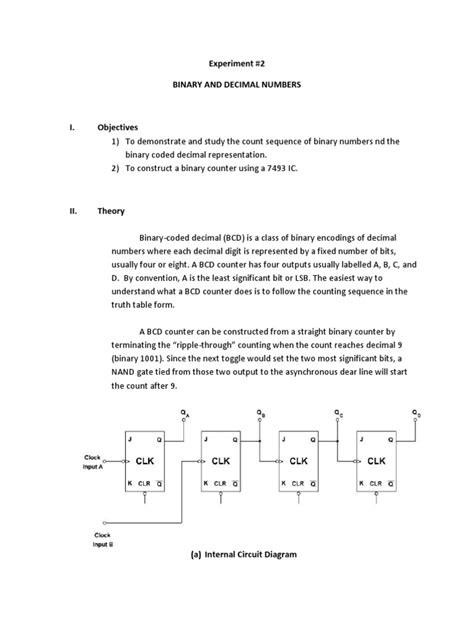 experiment binary and decimal numbers pdf binary coded decimal electronic circuits