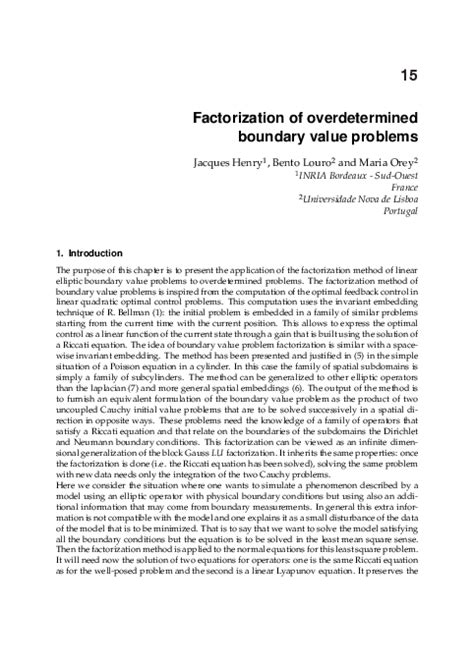 pdf factorization of overdetermined boundary value problems jacques henry