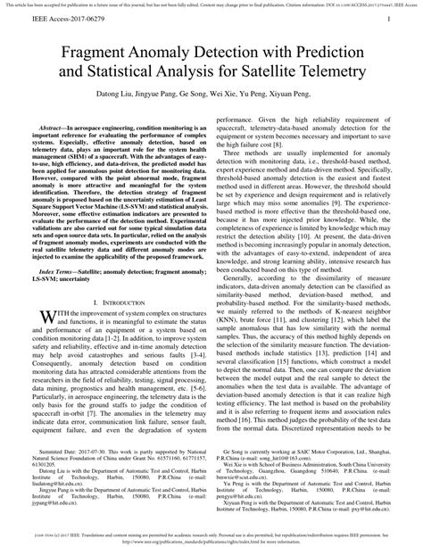 pdf fragment anomaly detection with prediction and statistical analysis for satellite telemetry
