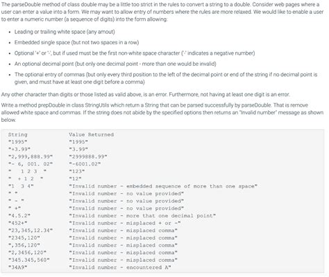 solved the parsedouble method of class double may be a