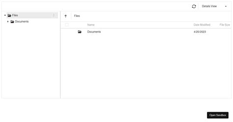 react hierarchical js structure devextreme file manager codesandbox