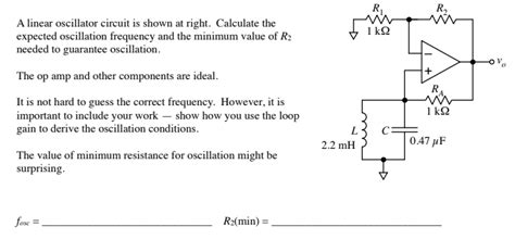 Solved A Linear Oscillator Circuit Is Shown At Right Chegg