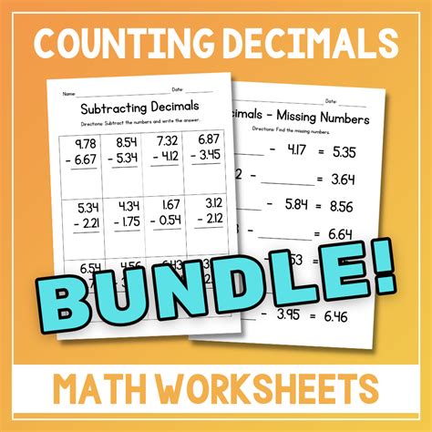 Adding Subtracting Decimals BUNDLE Addition Subtraction Practice
