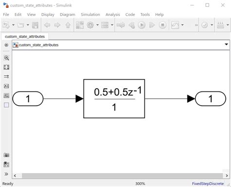 custom state attributes in discrete fir filter block matlab and simulink