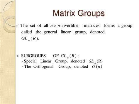 matrix groups and symmetry