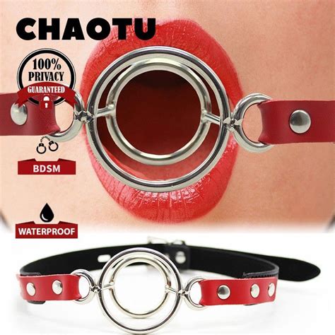 metal double o ring open mouth bdsm bondage force oral sex implement oral fixation fetish slave