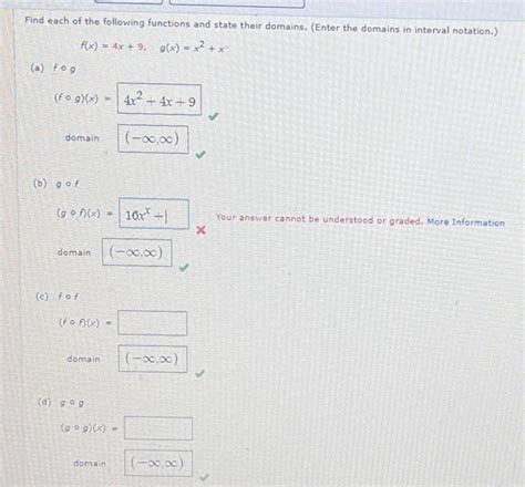 solved find each of the following functions and state their