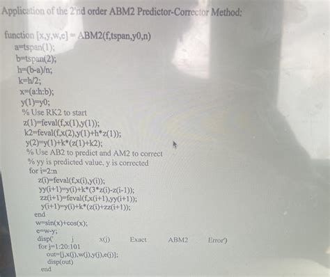solved use a 4 th order adams bashforth method to solve the
