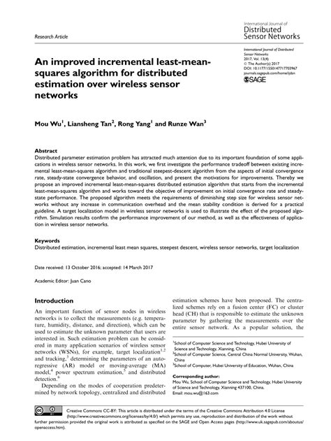 pdf an improved incremental least meansquares algorithm for distributed estimation over