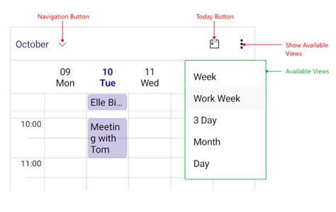 NET MAUI Scheduler Header Documentation Header Visual Structure