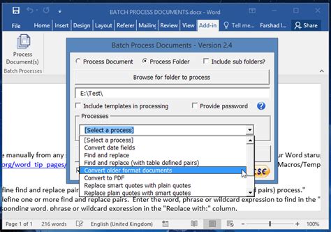 how to batch convert word documents from doc to docx format