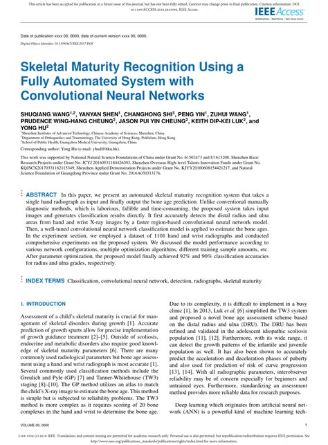 pdf skeletal maturity recognition using a fully automated system with convolutional neural