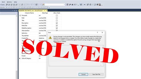 Saving Changes Is Not Permitted In SQL SERVER SOLVED YouTube