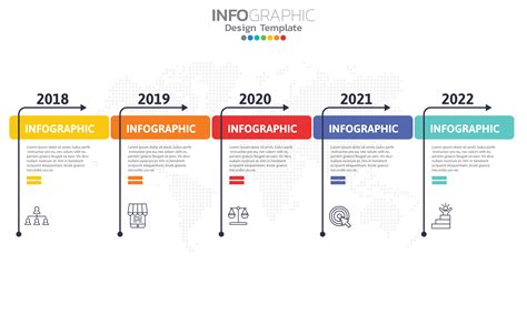 Timeline Infographic Template With 5 Elements 1409822 Vector Art At