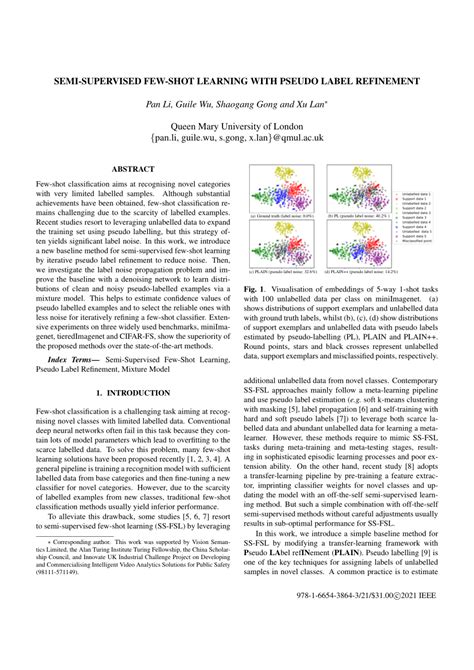 pdf semi supervised few shot learning with pseudo label refinement