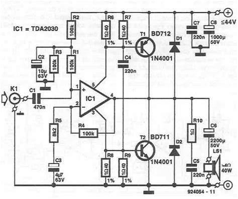 Simple Tda2030 Amplifier Circuit