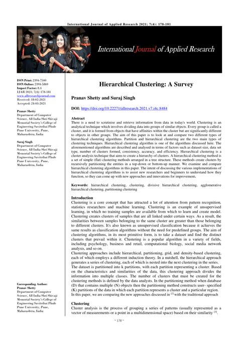 pdf hierarchical clustering a survey