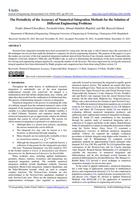 pdf the periodicity of the accuracy of numerical integration methods for the solution of