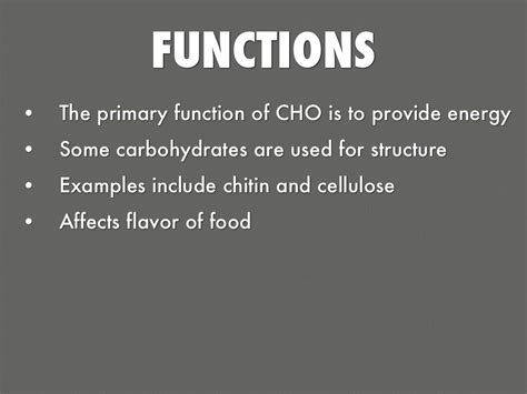 Carbohydrates Function