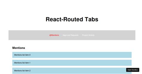 React Tabs Example Codesandbox