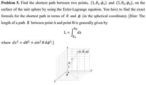 solved problem 5 find the shortest path between two points 1 81 01 and 1 02 42 on the