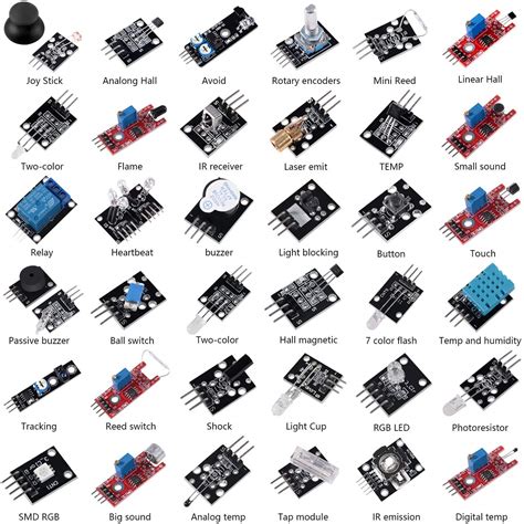 Aoicrie 37 Sensors Assortment Kit 37 Sensor Starter Kit For Arduino