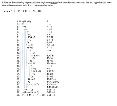 solved 4 derive the following in propositional logic using