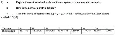 solved explain ill conditioned and well conditioned systems of equations with examples how is