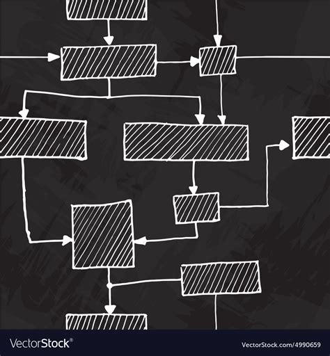 Hand Draw Flowchart Seamless Background Royalty Free Vector