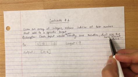 leetcode 1 two sum solution youtube