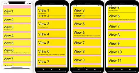 how to stick multiple components to the top of scrollview in react native