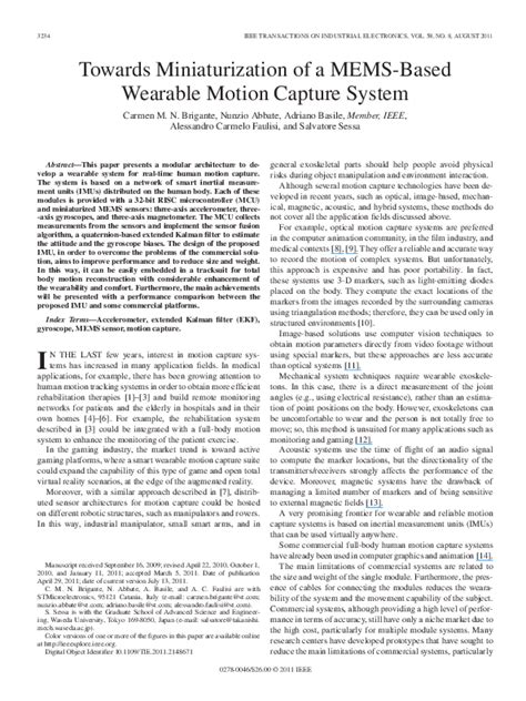 pdf towards miniaturization of a mems based wearable motion capture system salvatore sessa