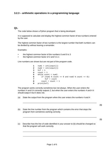 gcse computer science exam questions question bank aqa with answers teaching resources