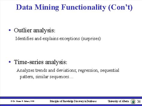 data mining functionality con t