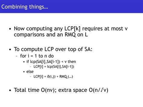 ppt space time tradeoffs for longest common prefix array construction powerpoint presentation