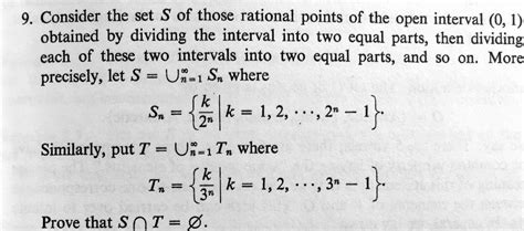 solved 9 consider the set s of those rational points of the open interval 0 1 obtained by