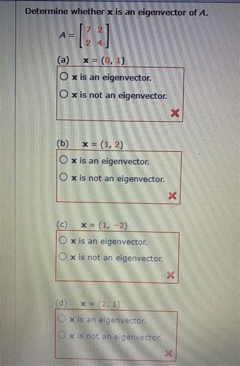 solved determine whether x is an eigenvector of a a a x