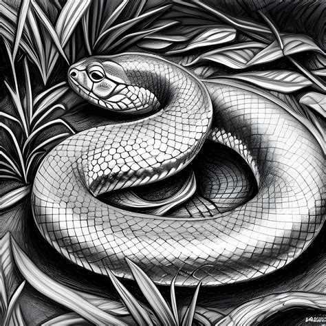 A Snake In Nature Looking Kindly Pencil Sketch Arthub Ai