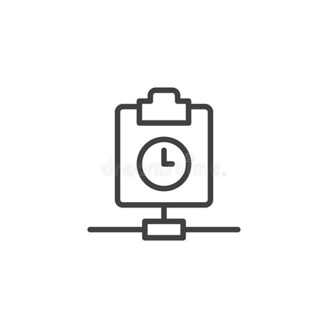 Clipboard And Clock To Do List Isometric Icon 3d Line Art Technical