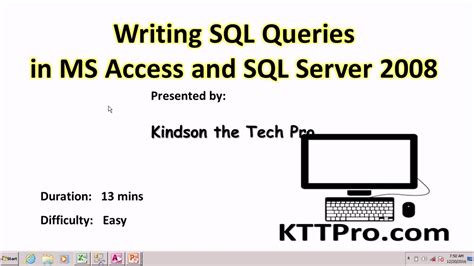 writing sql queries in sql server and ms access youtube