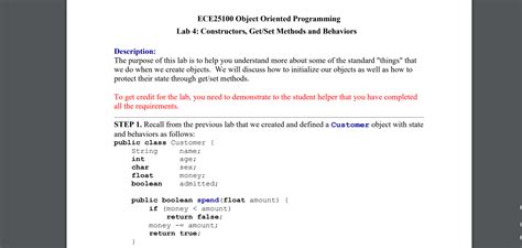 ece25100 object oriented programming lab 4