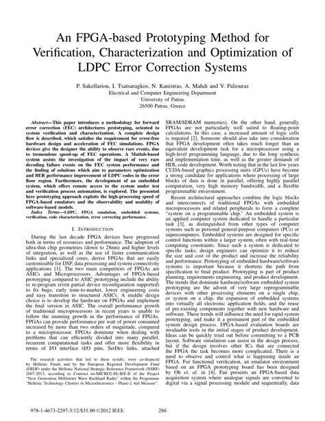 pdf an fpga based prototyping method for verification characterization and optimization of
