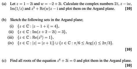 solved let z 1 − 2i and w −2 3i calculate the
