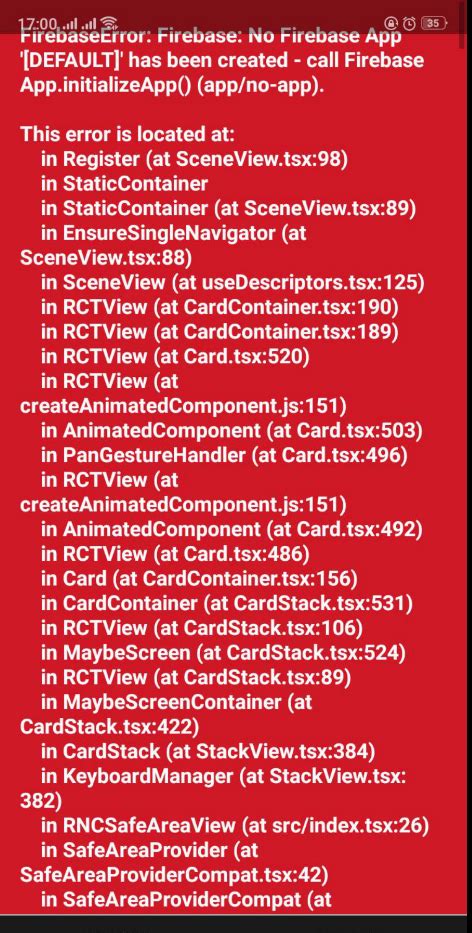 React Native FirebaseError Firebase No Firebase App DEFAULT Has
