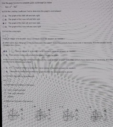 solved use the given function to complete parts a through